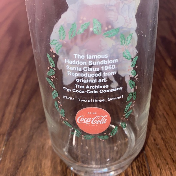 Coke | Kitchen | Cocacola Santa Glass From 96 Glasses Red Green Haddon ...